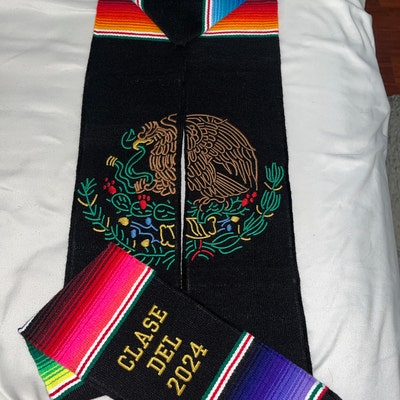 Graduation Mexican Sash Stole Class of 2023 Black Gold Letters Doll ...