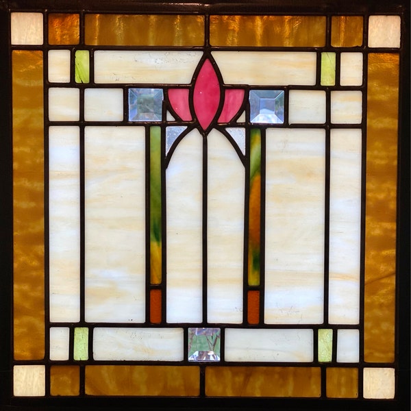Craftsman Style Stained Glass Window - Etsy
