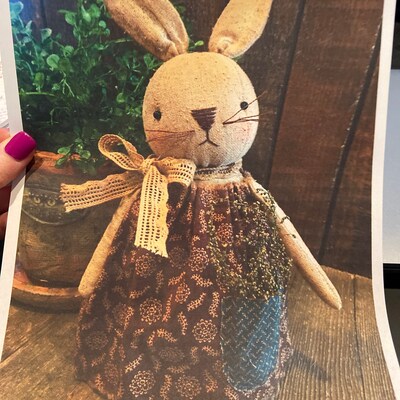 Primitive Easter Bunny Claira Digital PATTERN Spring Liberty Creek - Etsy
