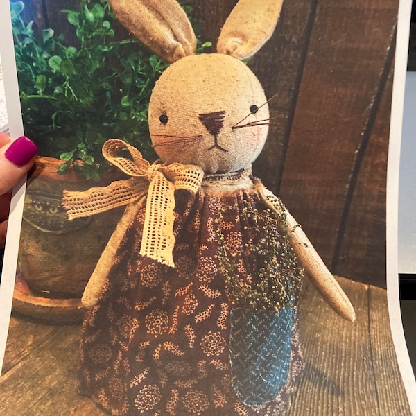 Primitive Easter Bunny Claira Digital PATTERN Spring - Liberty Creek - Etsy