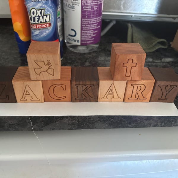 BAPTISM NAME BLOCKS - Personalized Baby or Child's Christening or ...