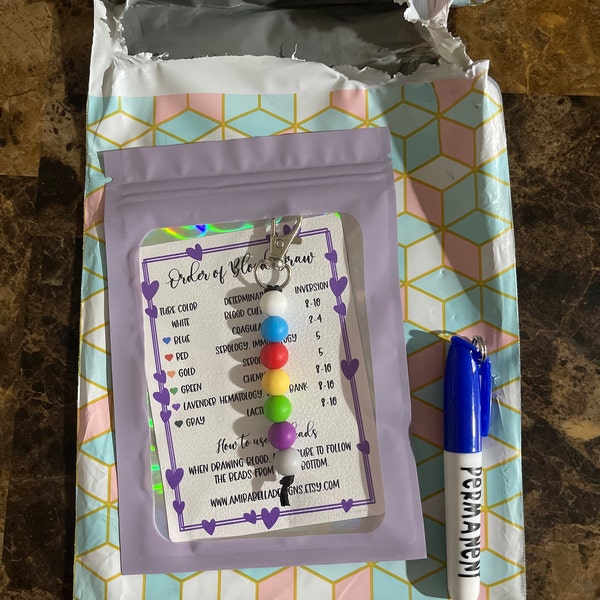 Order of Blood Draw Beads, Badge Reel Accessory for Student Nurses ...