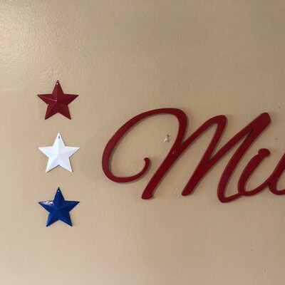 Patriotic Stars 8x8 Star With Stars and Stripes Primitive Americana Red ...