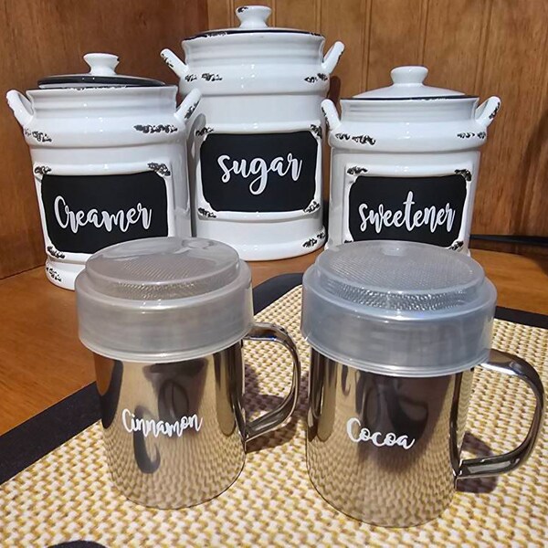 Pantry Labels, Flour and Sugar, Canister Labels, Custom Decal, Home ...