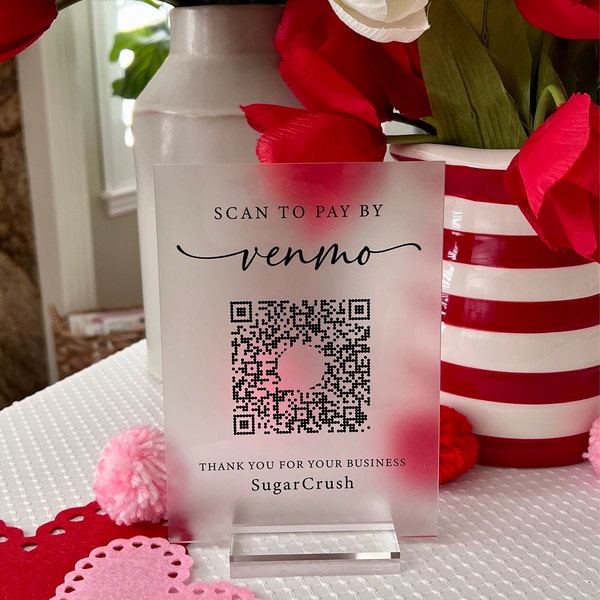Personalized Venmo Sign, QR Code Sign, Scan to Pay Venmo QR Code Sign ...