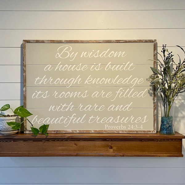 Proverbs 24:3-4- by Wisdom a House is Built Vinyl Wall Decal- Wall ...