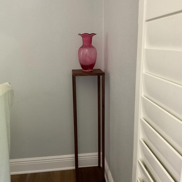 Solid Walnut Modern Rectangle Stand | Geometric Vase | Tall Stand ...