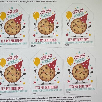 Printable Birthday Treat Tag Classroom Birthday Treat Prepackaged Party ...