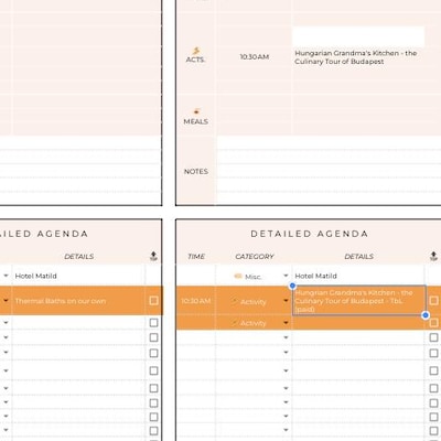 Simple Travel Planner Google Sheets Travel Itinerary Spreadsheet ...