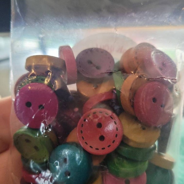 Colorful Large Wooden Buttons, Big Decorative Wood Buttons, Random ...