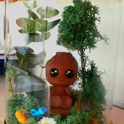 Groot Figure Galaxy Groot Decoration Polymer Clay Groot - Etsy