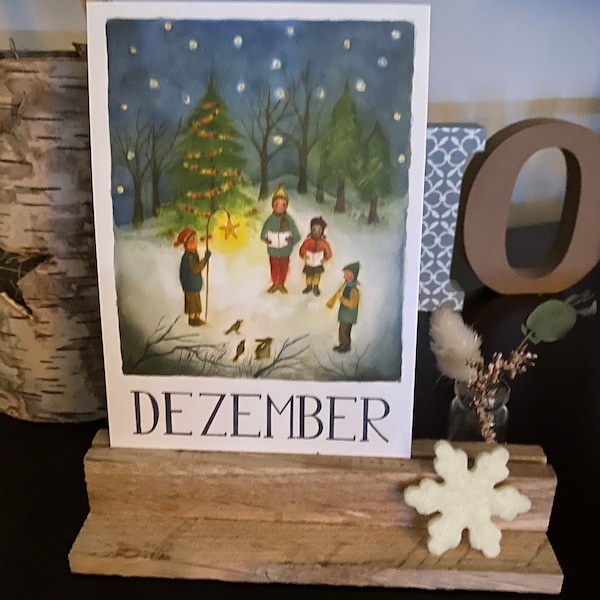 A4 Kunstdruck Bär mit Rahmen Eiche - Etsy.de