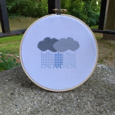 Rain Clouds Stormy Weather Cross Stitch Pattern Instant Download - Etsy