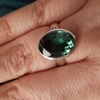 Green Quartz Ring, Handmade Quartz Ring, Green Gemstone Ring, 925 ...