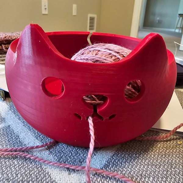 Cat Yarn Bowl | 3d Printed | Yarn Accessory - Knitting - Crochet - Cute ...
