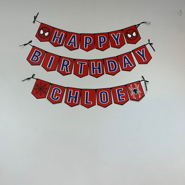 Banner - Spider Theme - Red / Blue / Black - Etsy
