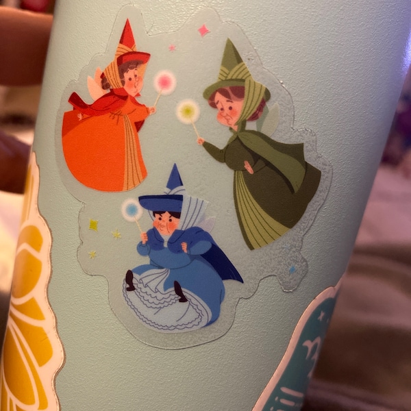 Good Fairies Flora Fauna Merryweather Transparent Laptop Stickers ...