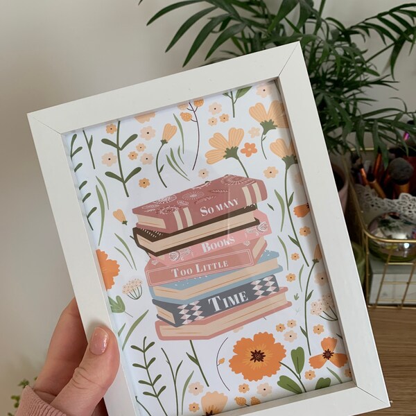Book Art Print, Literary Print, so Many Books Too Little Time, Bookish ...