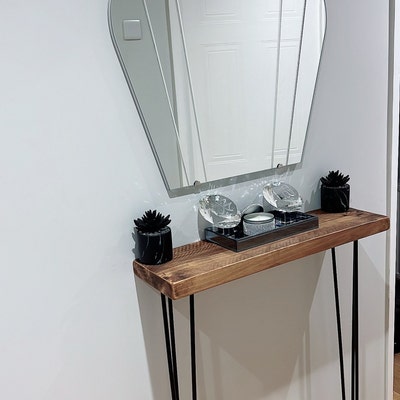 Omni Rustic Console Table With Black 3 Pin Hairpin Legs. - Etsy