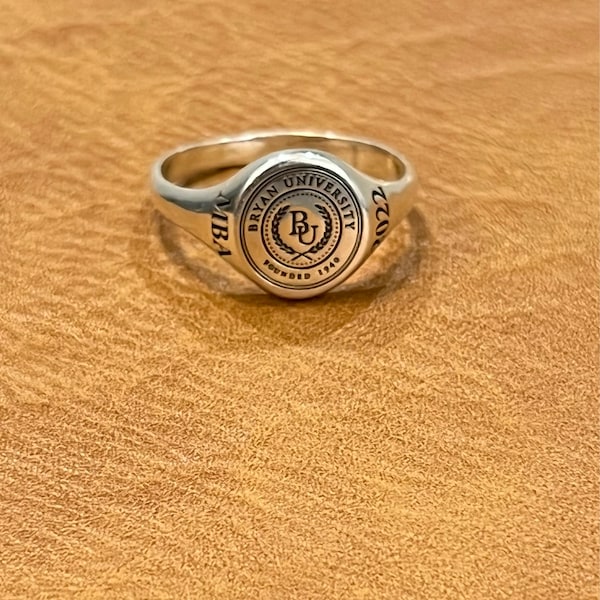 Silver Class Ring, University Ring, Gradiation Gift, School Ring,signet ...