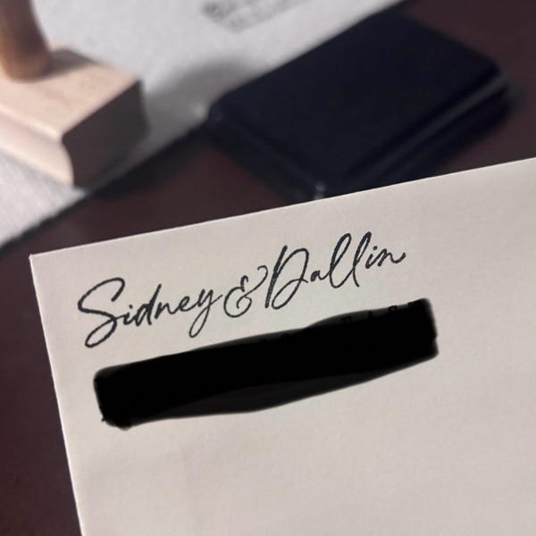 Calligraphy Return Address Stamp, Custom Address Stamp for Wedding ...