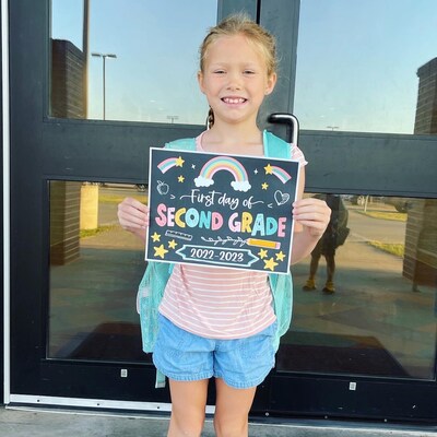 First Day of Fourth Grade School Sign Printable Boy 1st Day of 4th ...