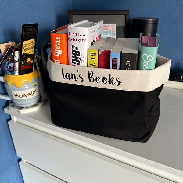 Personalised TBR Book Basket (large), Book Organiser, Book Storage ...