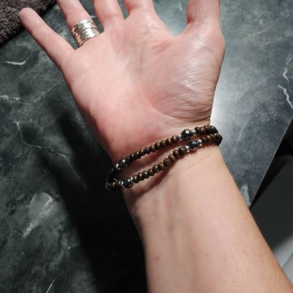 Complete Rosary Mother Mary Bracelet - Wood Hematite Rosary Bracelet ...