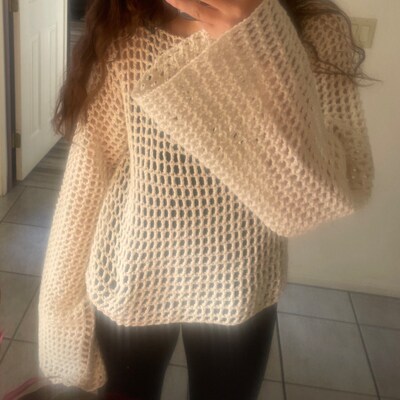 Crochet Shrug Pattern, Crochet Fishnet Top Tutorial, Y2K Crochet Top ...