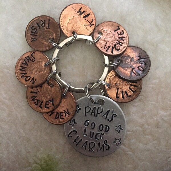 Papa Keychain, Grandpa Keychain, Lucky Keychain, Gift for Papa ...