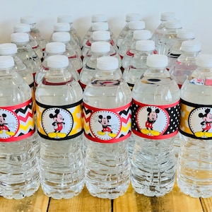 Mickey Mouse Water Bottle Label, Printable Mickey Mouse Water Labels ...