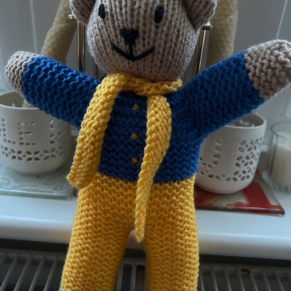 Hand Knitted Teddy Bear - Etsy