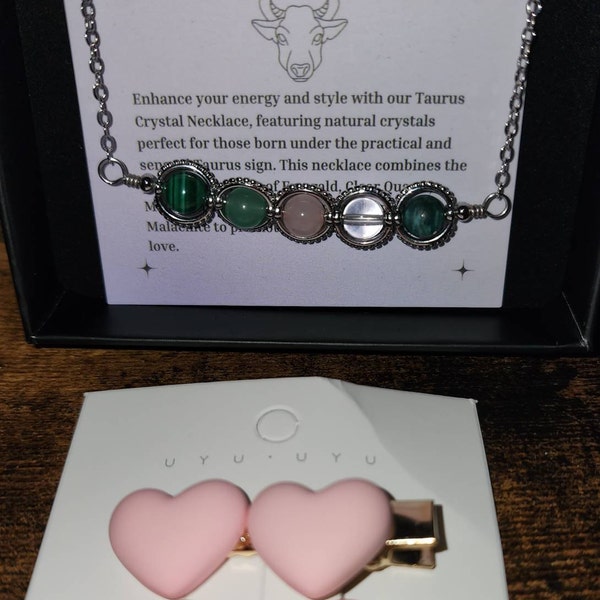 Taurus Crystal Necklace, Handmade Zodiac Necklace, Emerald, Green ...