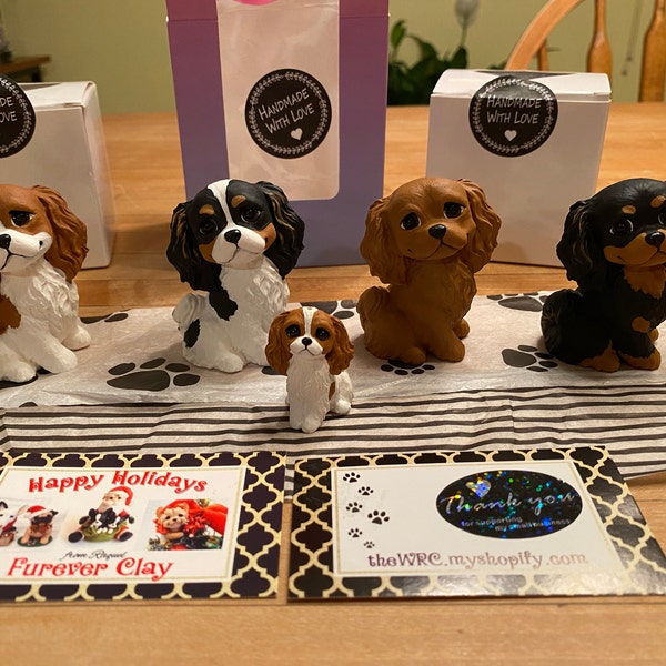 Cavalier King Charles Spaniel Handmade Furever Clay Resin Collectible ...
