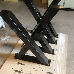 Table Legs With Double Connecting Bar Trapeizodal Shape | Etsy