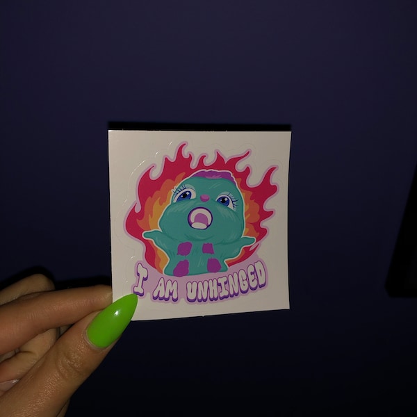 I AM UNHINGED Bibble Meme Sticker | Fairytopia Bibble Flames Meme ...