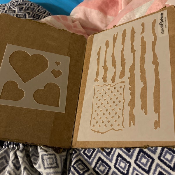 Stencil, American Flag Stencil, Distressed Flag Stencil, Tattered Flag ...