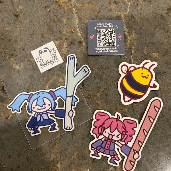 Big Leek Miku and Big Baguette Teto Vinyl Sticker | Original Creator ...