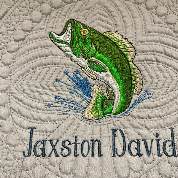 Bass Embroidery Design. Machine Embroidery Design. Fishing Embroidery ...