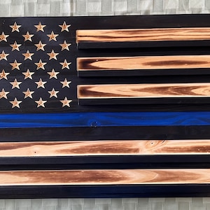 Blue Line Challenge Coin Display Flag Retirement Gift for - Etsy