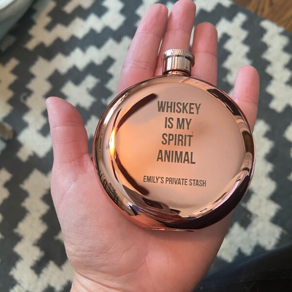 Rose Gold Funny Flask Rose Gold Hip Flask Engraved Flask Personalized ...