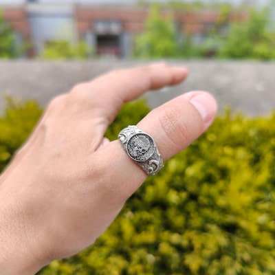 ASMODEUS handcarved Demon Skull Ring Men Ring - Etsy