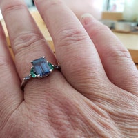 Nature Inspired Leaf Ruby Ring Set Black Gold Branch Twig Lab Ruby ...