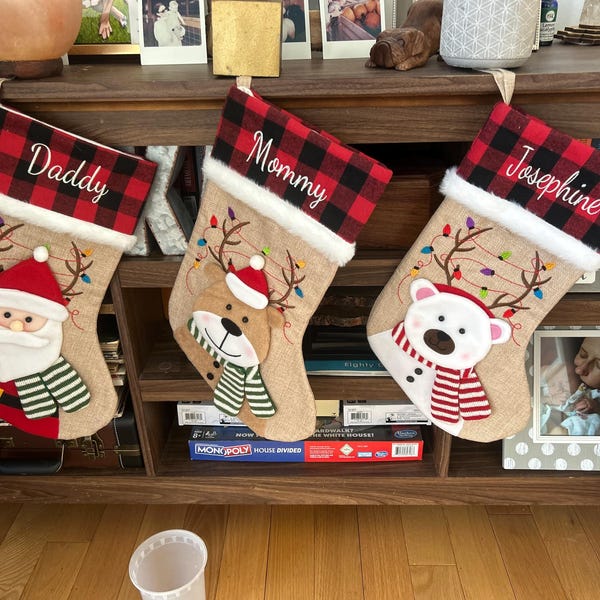 Personalized Christmas Stockings,name Embroidered Christmas Stockings ...