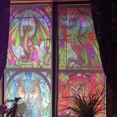 Custom Size Stained Glass Window Film Animal Color Printing Picture for ...