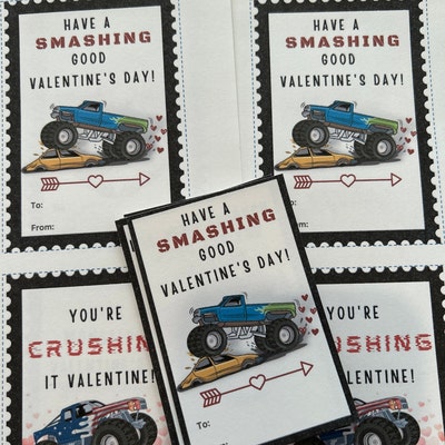 Printable Monster Truck Valentine's Cards, Monster Truck Valentines ...