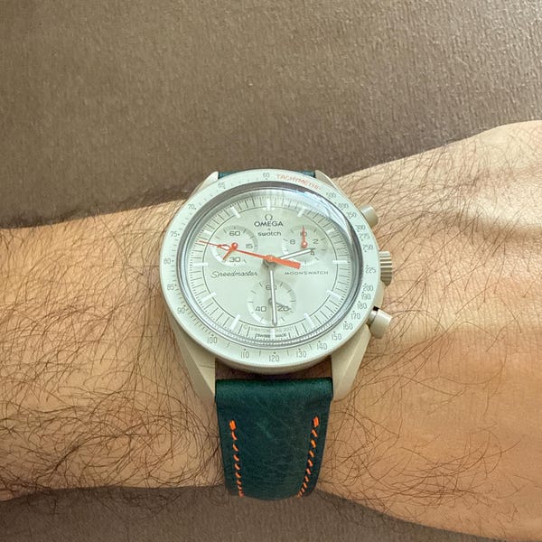 Black Swift Rally Strap for Moonswatch Mercury - Etsy