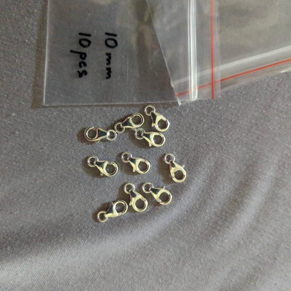 Silver Lobster Clasps, Silver Spring Ring Clasps, Silver Claw Clasps ...