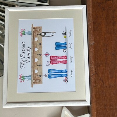Our Family Print, Personalised Welly Boot Print, Custom Family ...