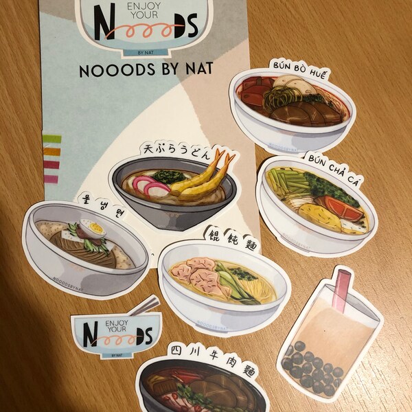 Bun Bo Hue Vietnamese Noodle Sticker | Asian Noodles Die Cut Premium ...